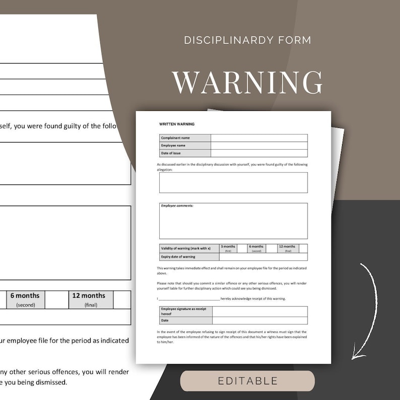 Warning Template to Issue Employees in a Disciplinary Discussion ...