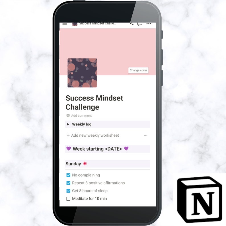 Success Mindset Tracker | Notion Page Checklist | Notion Dashboard ...