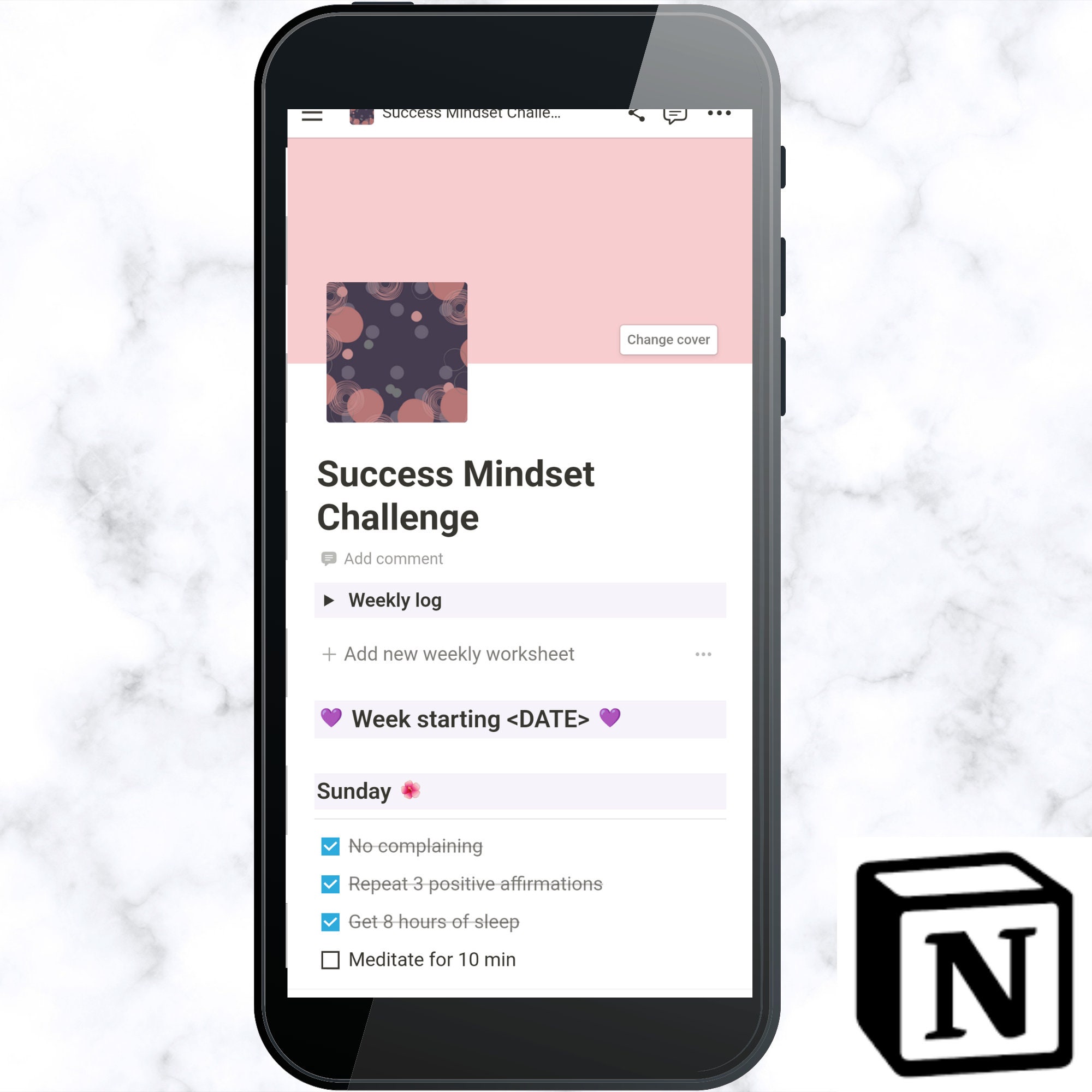Success Mindset Tracker | Notion Page Checklist | Notion Dashboard ...