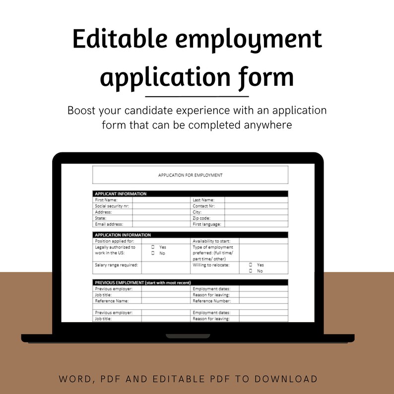 Candidate Application Form | Recruitment Template | HR Template ...