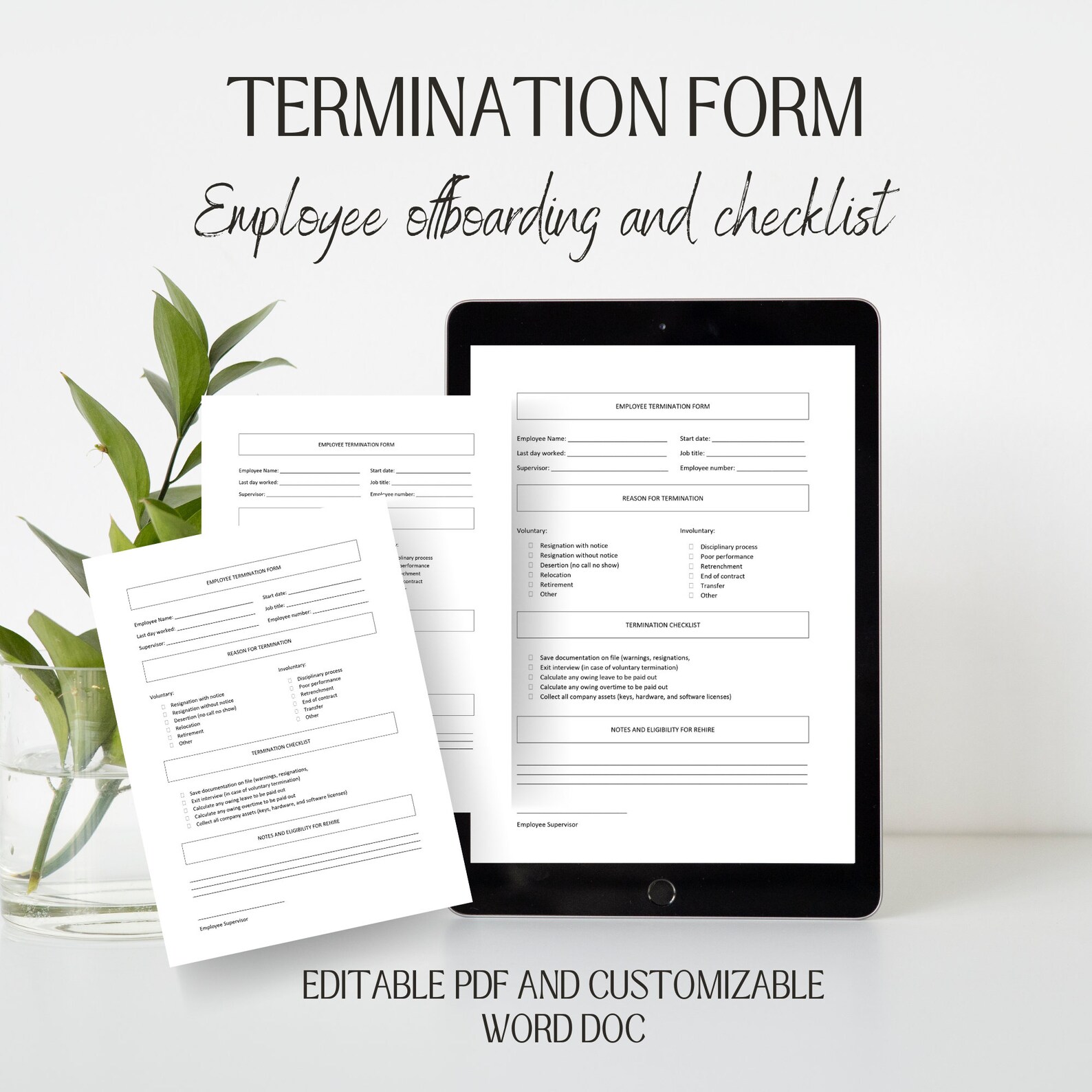 Termination Form | Employee Offboarding Checklist | Termination ...