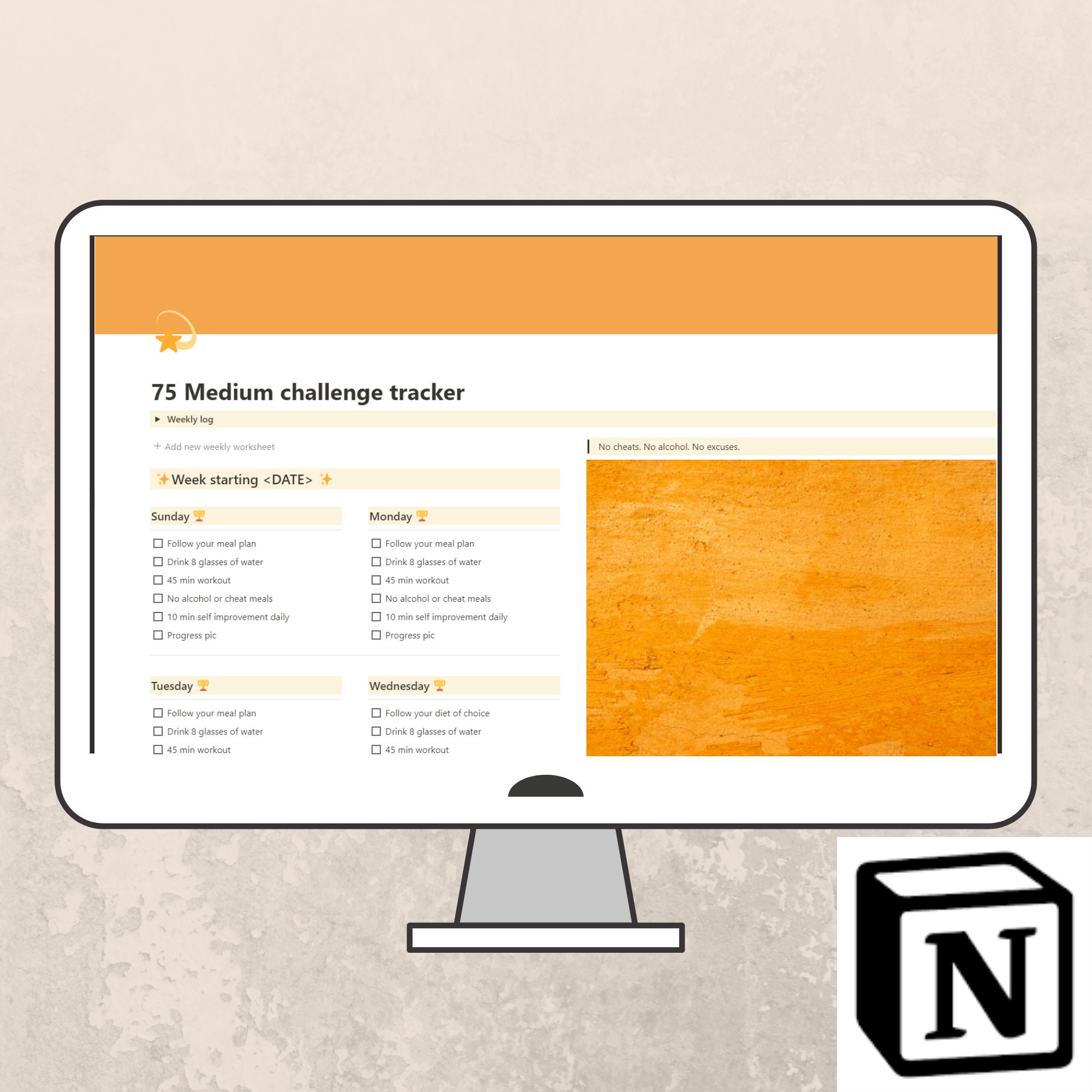 75 Medium Notion Checklist | Fitness Tracker | Notion Page | Notion ...