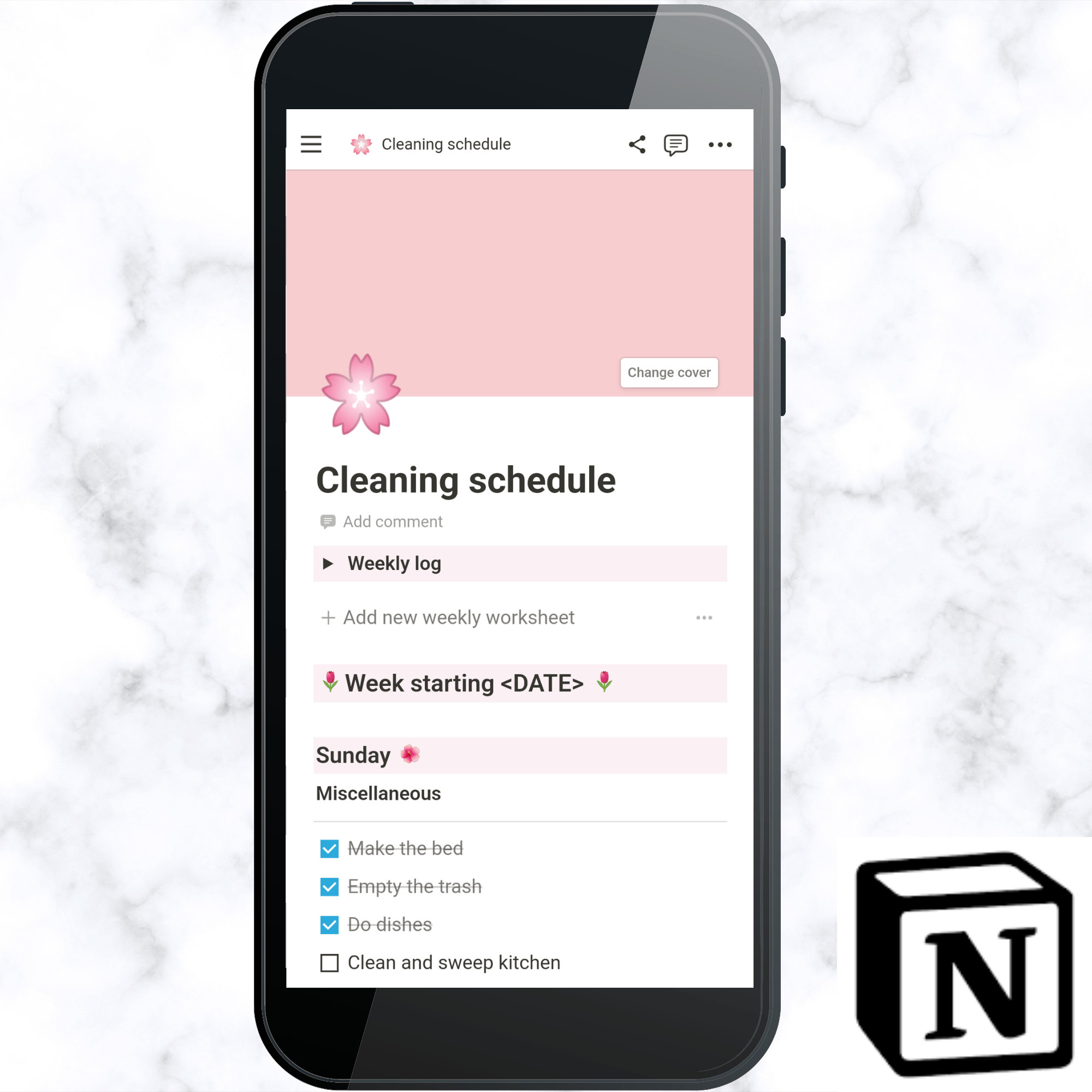 Cleaning Checklist | Notion Template | Notion Page | Weekly Cleaning Checklist | Spring Cleaning ...