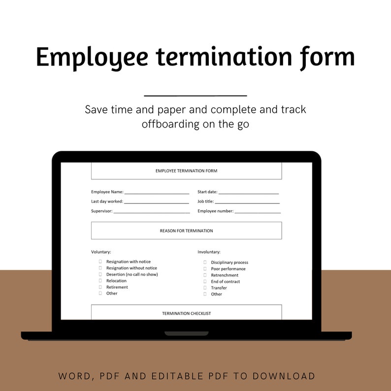 Termination Form | Employee Offboarding Checklist | Termination ...