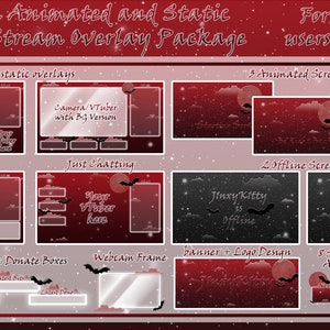 Custom Animated Static Stream Overlay Package, Horror, Gothic ...
