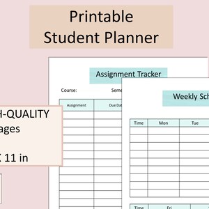 Printable Bundle Student Planner Planner Template School Planner ...
