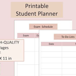 Printable Bundle Student Planner Planner Template School Planner ...