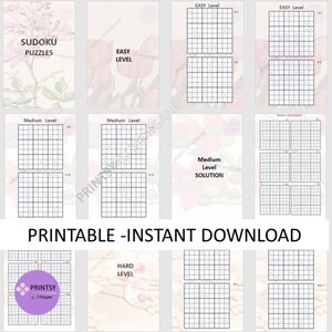 Printable SUDOKU Puzzles Printable Logic Game Pages - Etsy