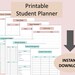Printable Bundle Student Planner Planner Template School Planner ...
