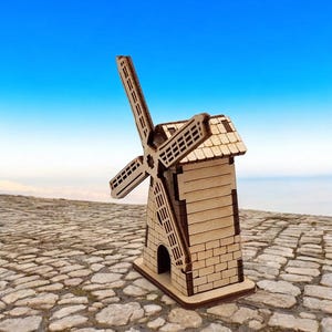 Physical Product! Windmill Decoration, Wooden Windmill, Mill, Mini ...
