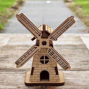 Physical Product! Windmill Decoration, Wooden Windmill, Mill, Mini ...