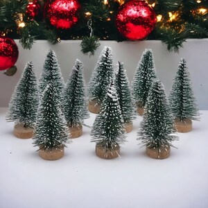 10 Pcs 2,36" Mini Christmas Tree Set, Christmas Gift. Decorative ...