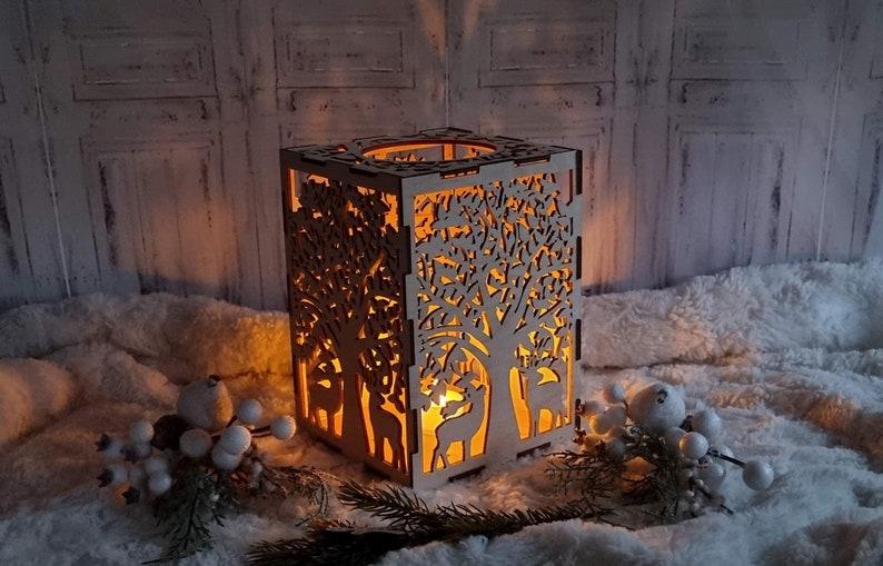 Tree of Life Wooden Lantern, Rustic Tea Light Candle Holder - Etsy