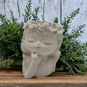 Girl Head Pot, Girl Head Pot, Ceramic Flower Pot, Flower Pot, Flower ...