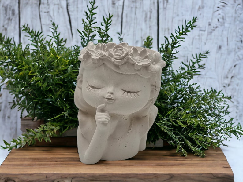 Girl Head Pot, Girl Head Pot, Ceramic Flower Pot, Flower Pot, Flower ...