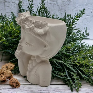 Girl Head Pot, Girl Head Pot, Ceramic Flower Pot, Flower Pot, Flower ...