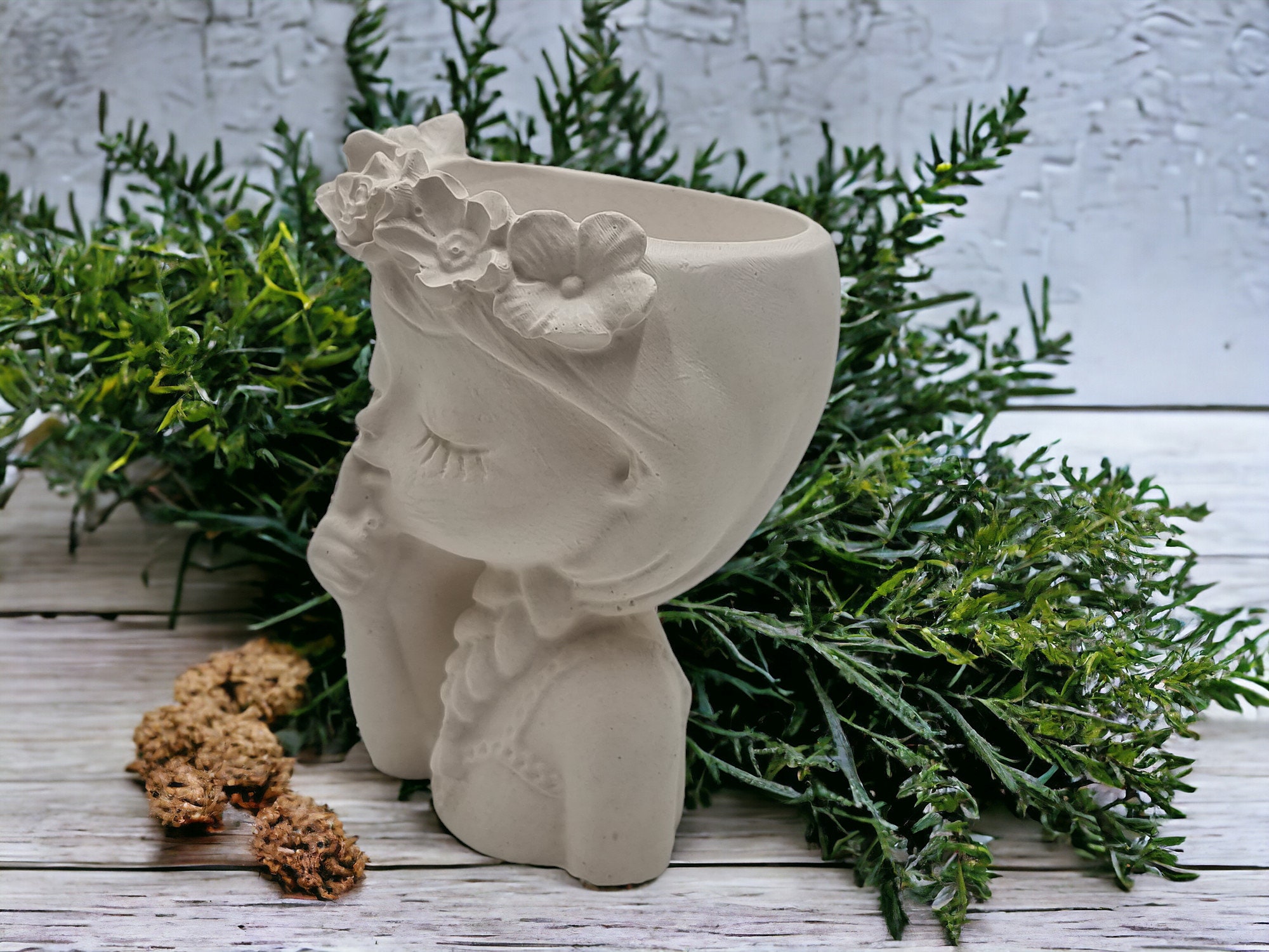 Girl Head Pot, Girl Head Pot, Ceramic Flower Pot, Flower Pot, Flower ...