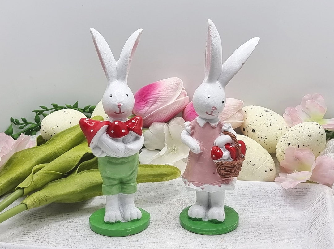Easter Rabbit Boy, Rabbit Girl Figure, Easter Baby 2024 Easter Figure ...