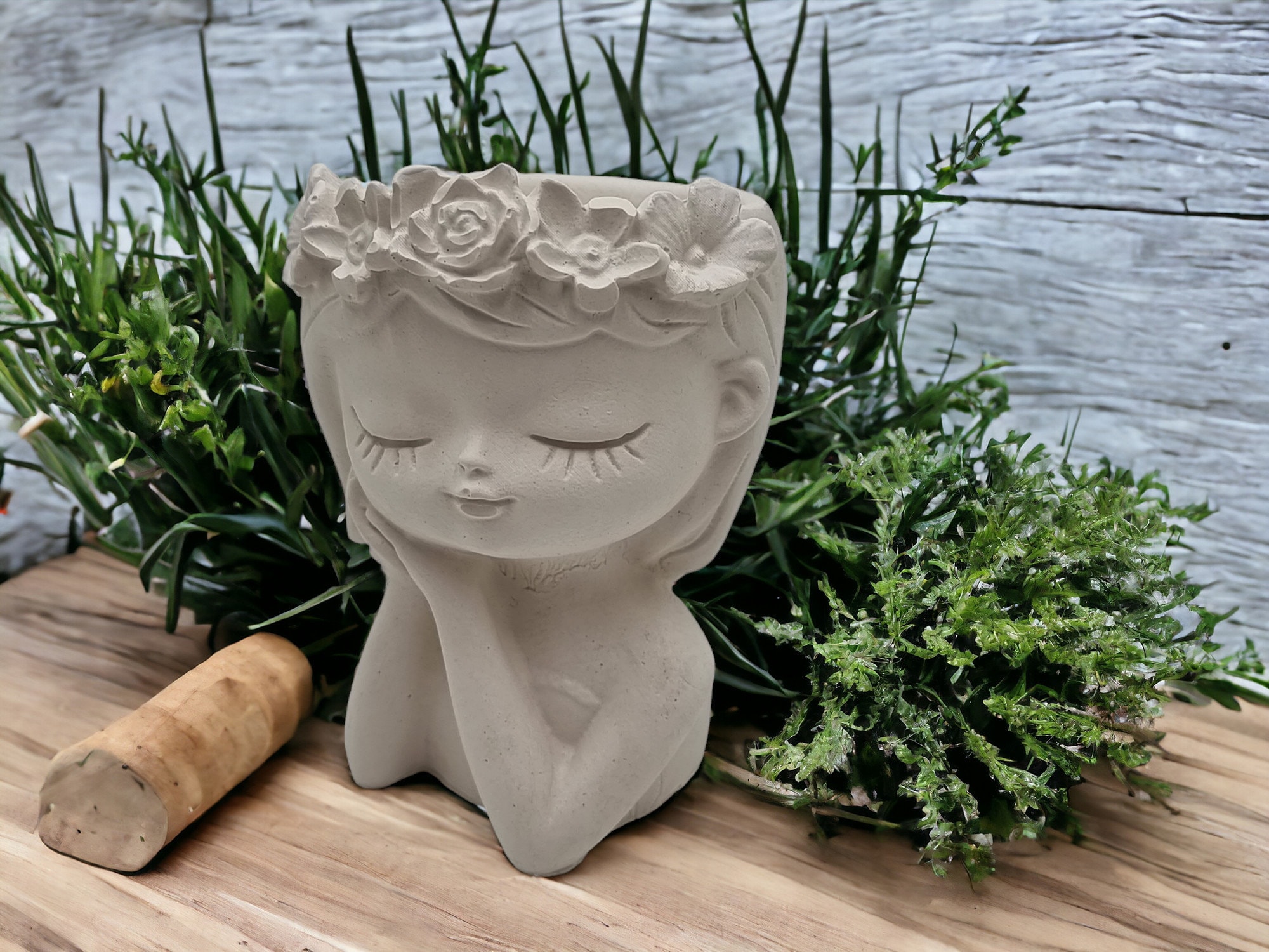 Girl Head Pot, Girl Head Pot, Ceramic Flower Pot, Flower Pot, Flower ...