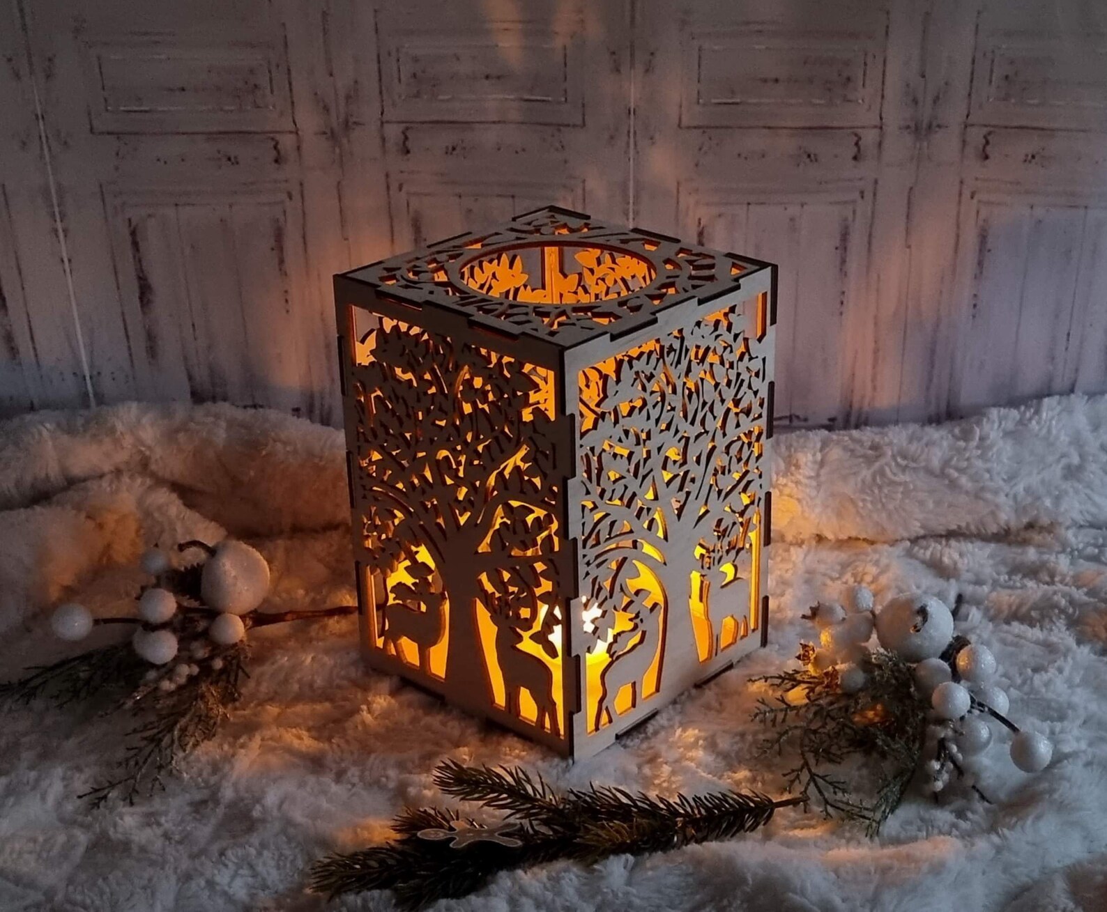Tree of Life Wooden Lantern, Rustic Tea Light Candle Holder - Etsy