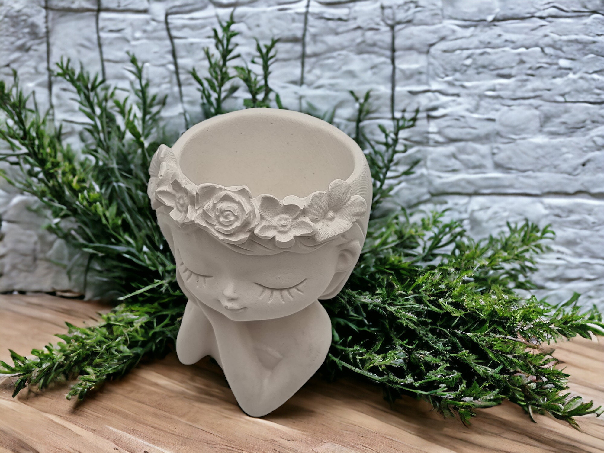 Girl Head Pot, Girl Head Pot, Ceramic Flower Pot, Flower Pot, Flower ...