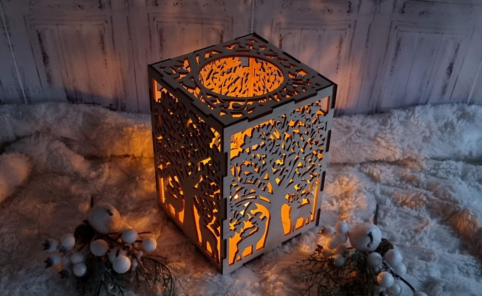 Tree of Life Wooden Lantern, Rustic Tea Light Candle Holder - Etsy