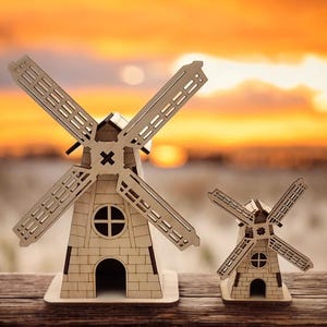 Laser Cut Wooden Windmill Decoration, Rotating Blade Mill - Etsy