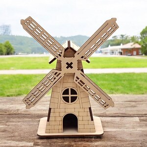 Physical Product! Windmill Decoration, Wooden Windmill, Mill, Mini ...