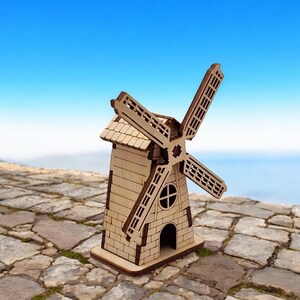 Physical Product! Windmill Decoration, Wooden Windmill, Mill, Mini ...