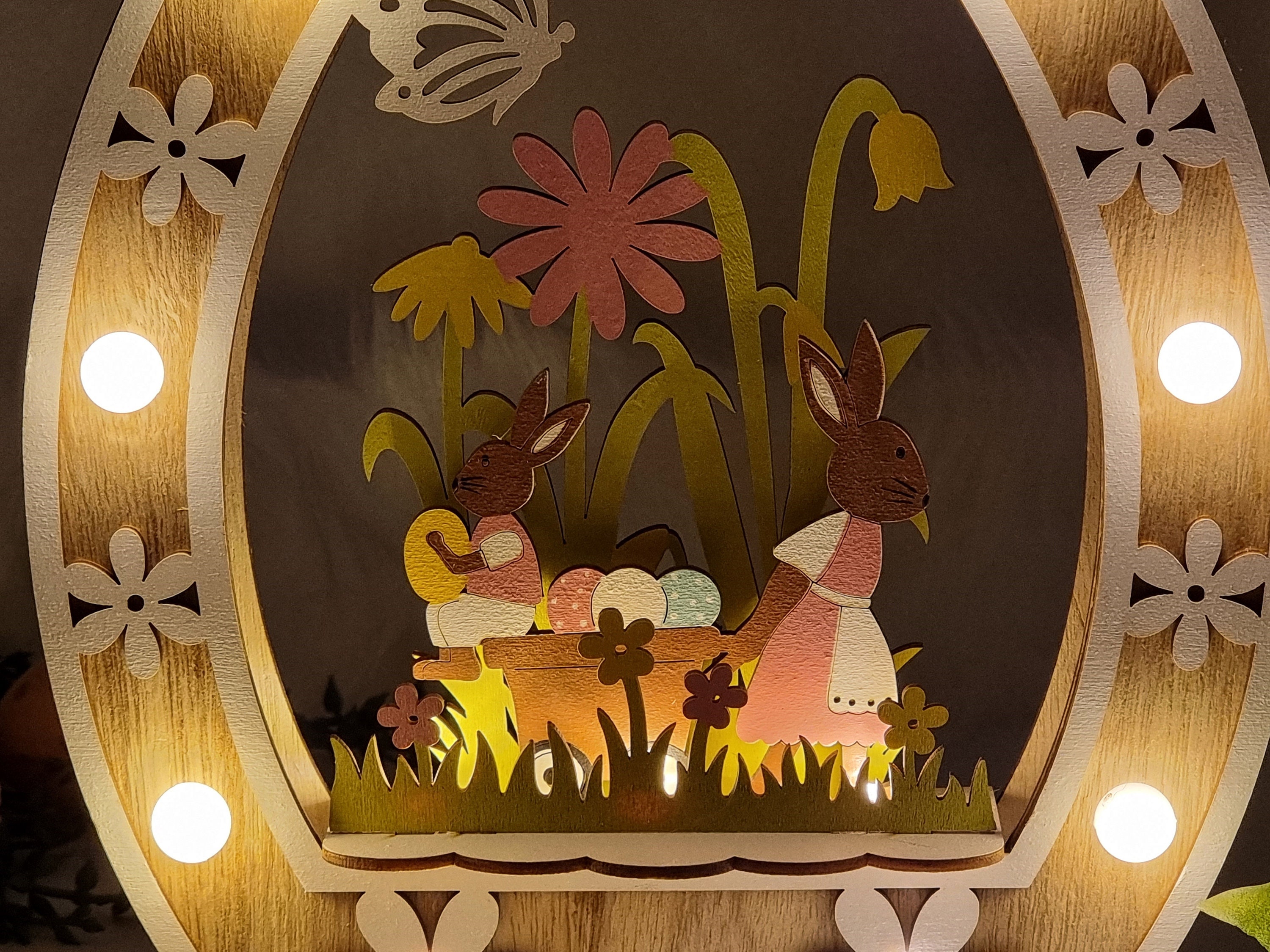 11 Easter Egg With LED Lighting Wooden Egg Easter - Etsy