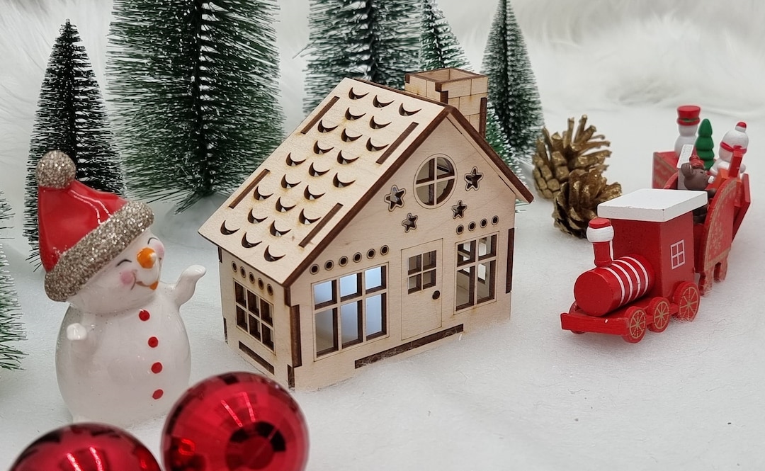 Christmas Village, Christmas Mini House, LED Candle Holder, Christmas ...