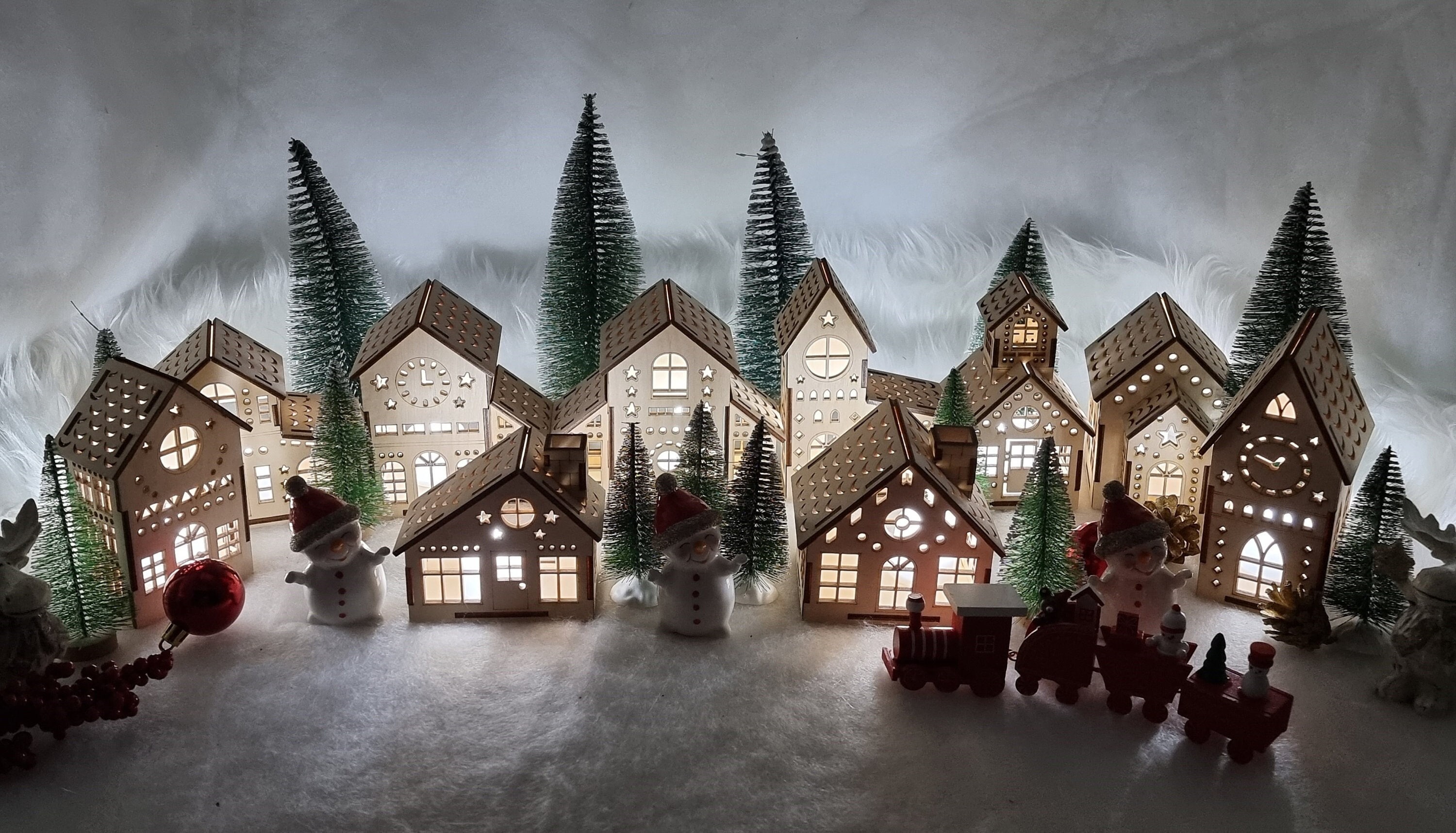Physical Product!!! Set of 10 Christmas Village Houses, Christmas ...