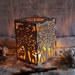Tree of Life Wooden Lantern, Rustic Tea Light Holder, Christmas Decor ...