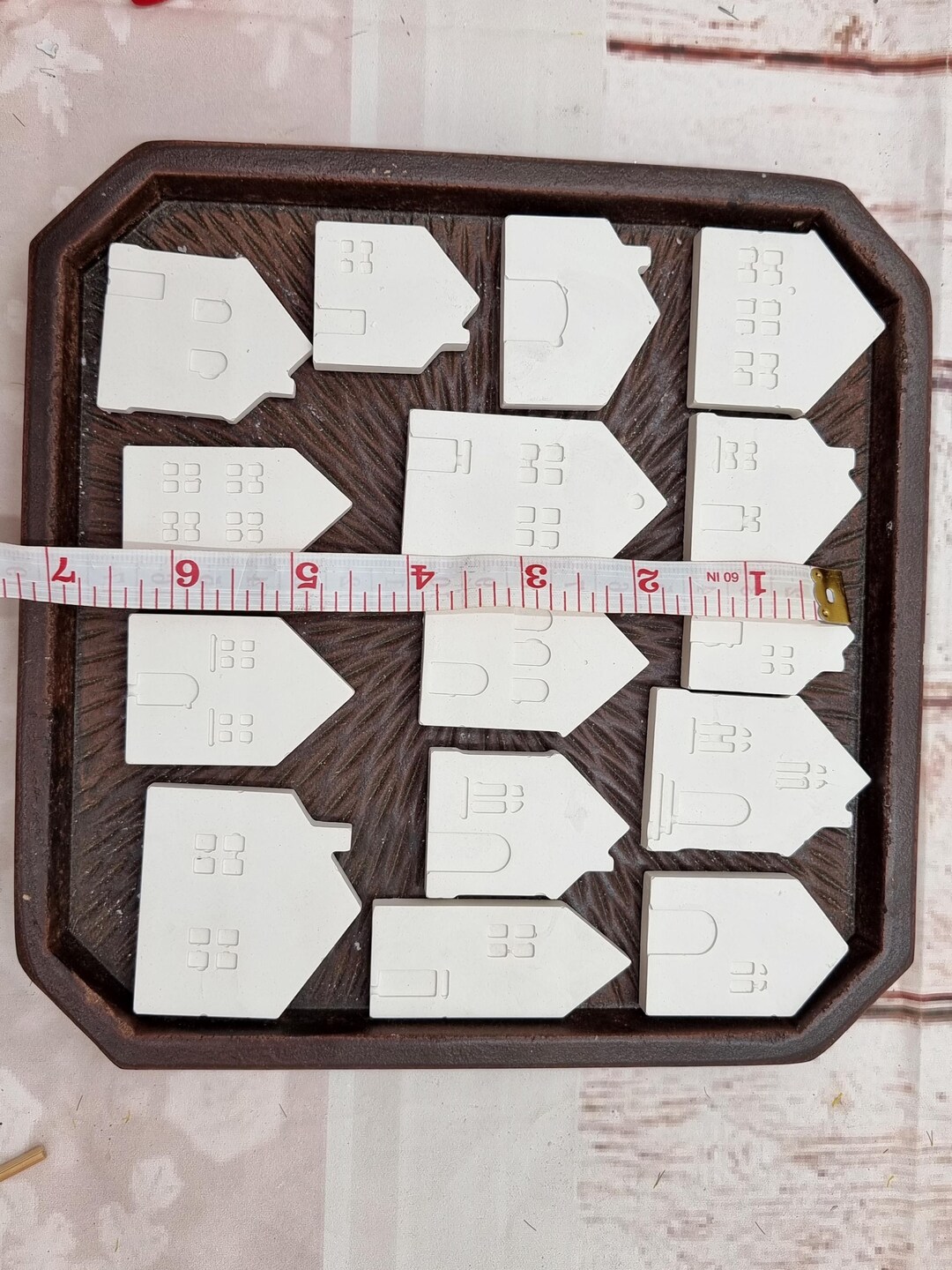 24 Piece Set, Painted Ceramic Houses, Colorful Village, Ceramic House ...
