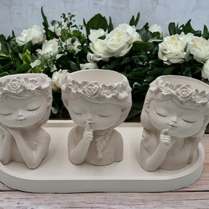 Girl Head Pot, Girl Head Pot, Ceramic Flower Pot, Flower Pot, Flower ...