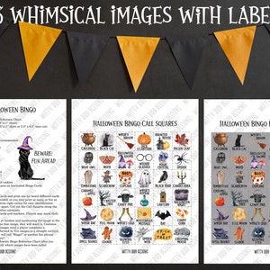 Printable Halloween Bingo Game Activity With 50 Unique Cards for Kids ...