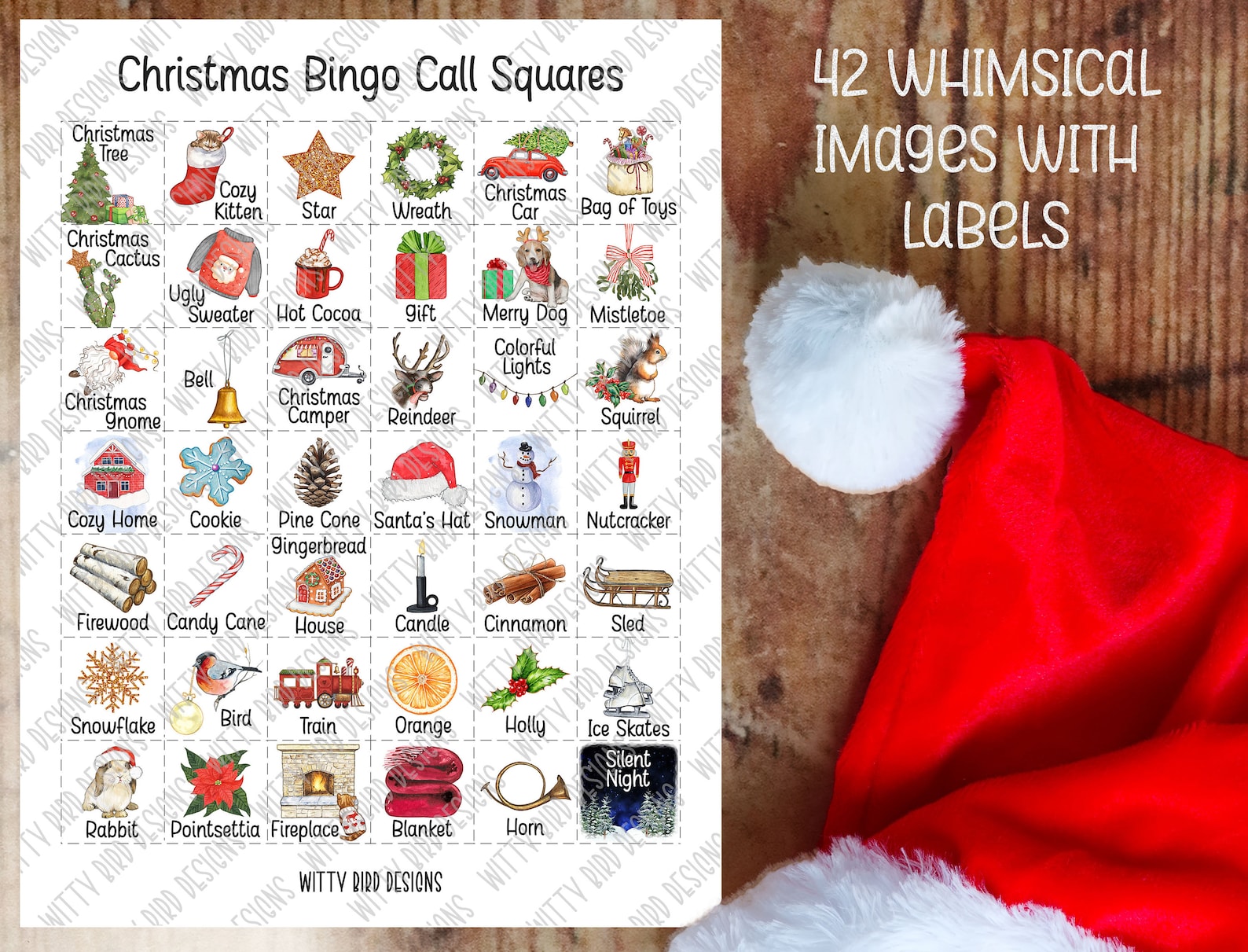 Printable Christmas Bingo Game Activity With 50 Unique Cards - Etsy