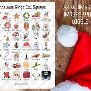Printable Christmas Bingo Game Activity With 50 Unique Cards for Kids ...