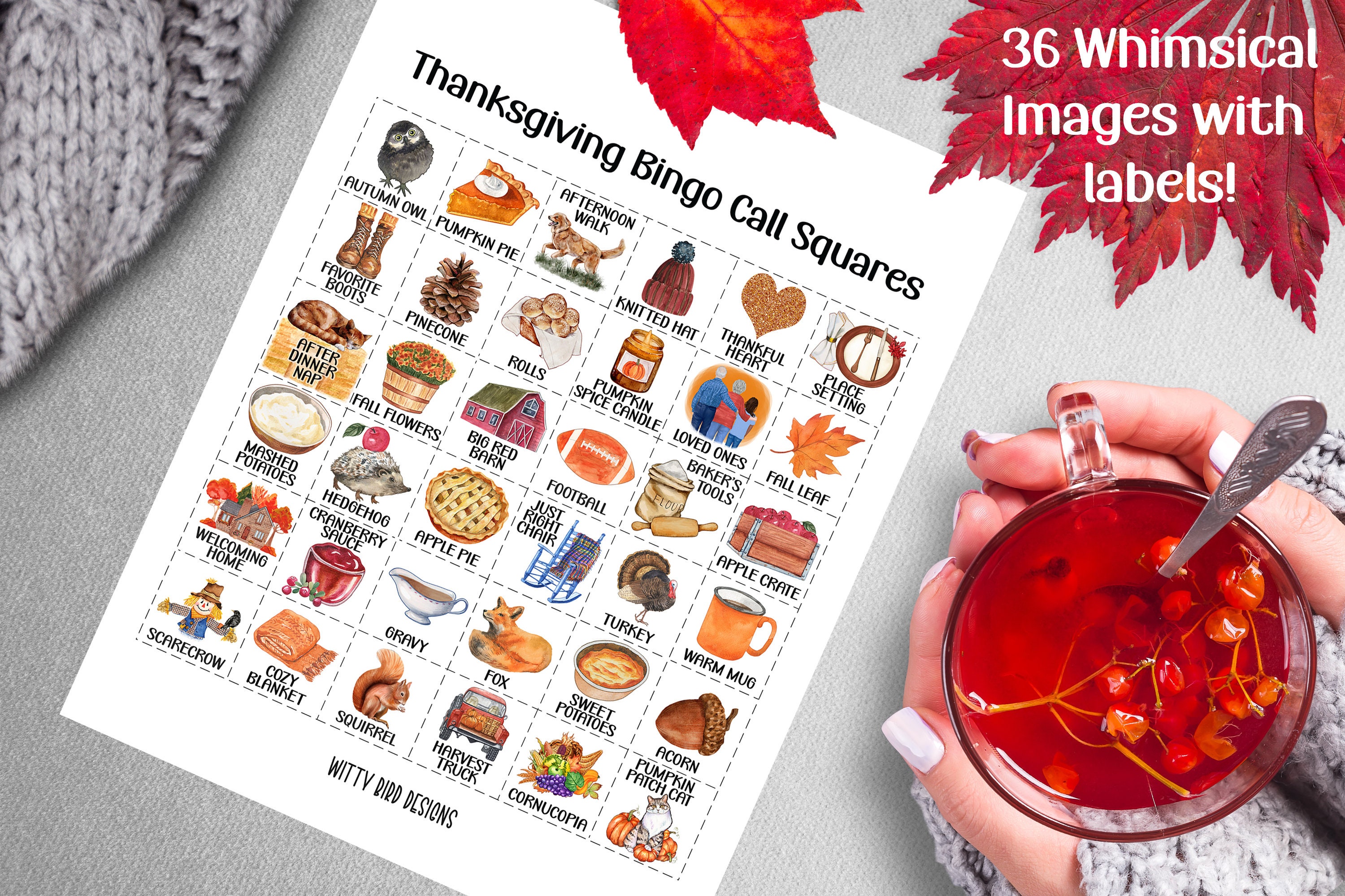 Printable Thanksgiving Bingo Game Activity With 50 Unique Cards for ...
