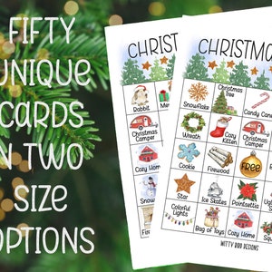 Printable Christmas Bingo Game Activity With 50 Unique Cards for Kids ...