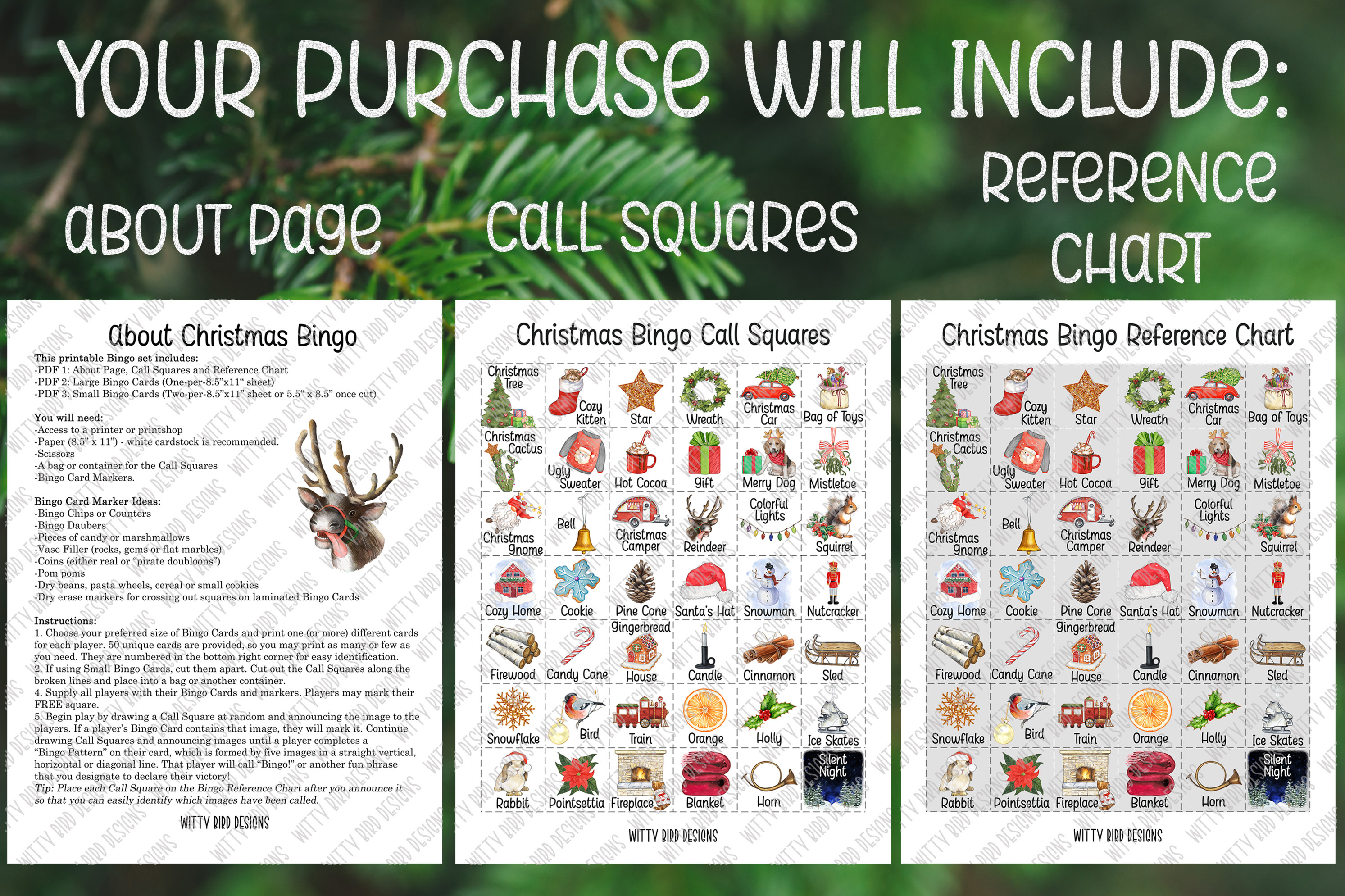 Printable Christmas Bingo Game Activity With 50 Unique Cards for Kids ...