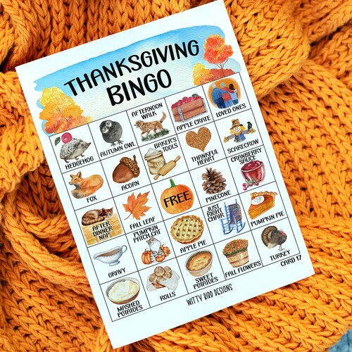 Printable Thanksgiving Bingo Game Activity With 50 Unique - Etsy