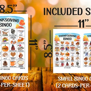 Printable Thanksgiving Bingo Game Activity With 50 Unique Cards for ...