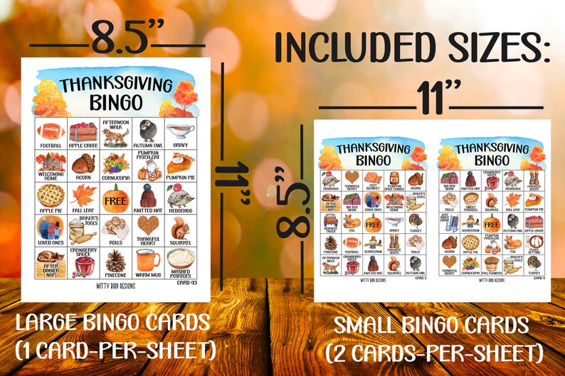 Printable Thanksgiving Bingo Game Activity With 50 Unique Cards for ...