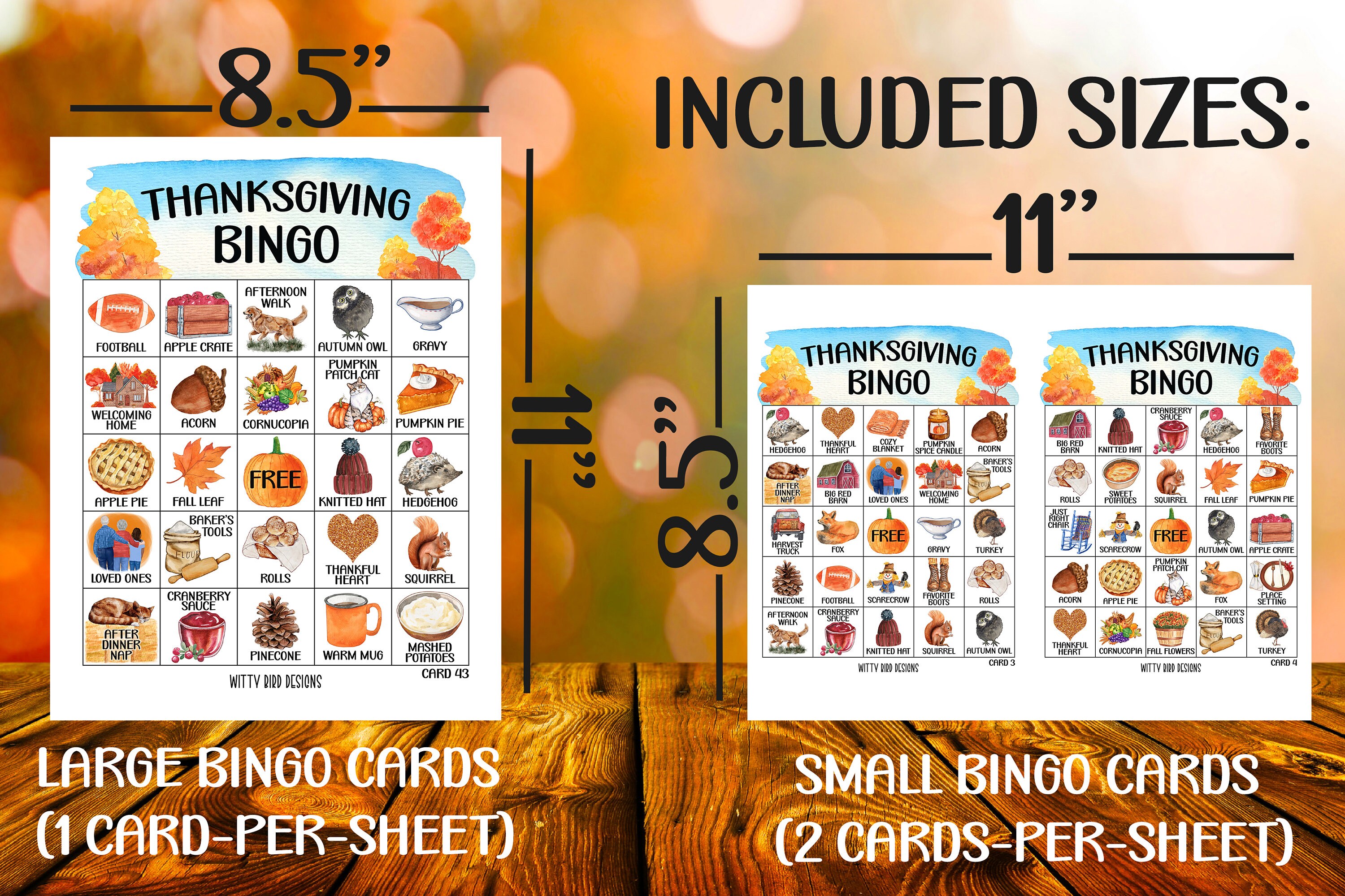 Printable Thanksgiving Bingo Game Activity With 50 Unique Cards for ...