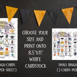 Printable Halloween Bingo Game Activity With 50 Unique Cards for Kids ...