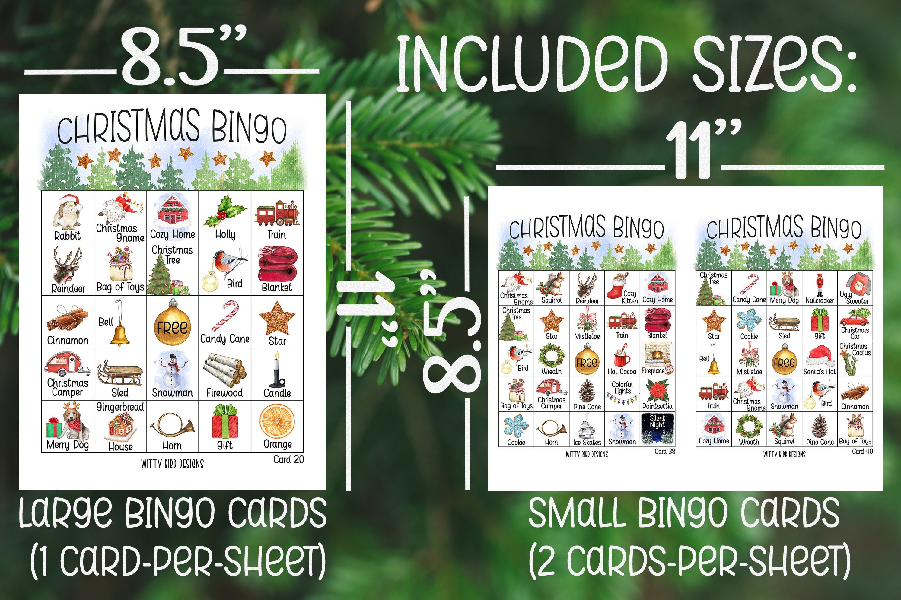 Printable Christmas Bingo Game Activity With 50 Unique Cards for Kids ...