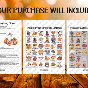 Printable Thanksgiving Bingo Game Activity With 50 Unique Cards for ...