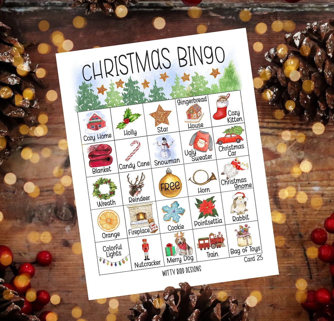 Printable Christmas Bingo Game Activity With 50 Unique Cards for Kids ...