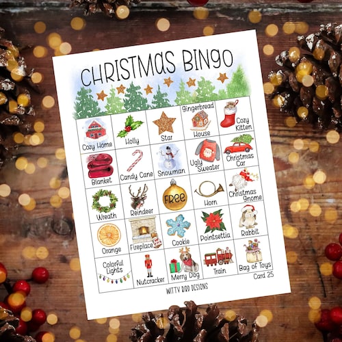 Printable Christmas Bingo Game Activity With 50 Unique Cards - Etsy